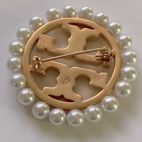 Tory Burch | Jewelry | Tory Burch Gold Miller Pave Pearl Brooch | Poshmark